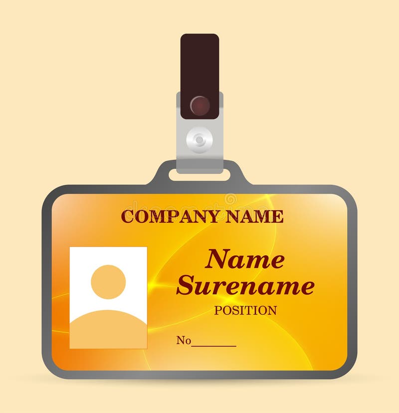 Yellow Mockup of Badge Pass Stock Vector - Illustration of text ...