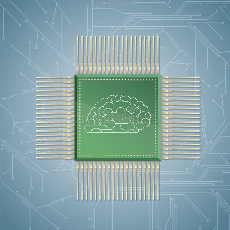 Vector Drawn Computer Processor Stock Vector - Illustration of internet ...