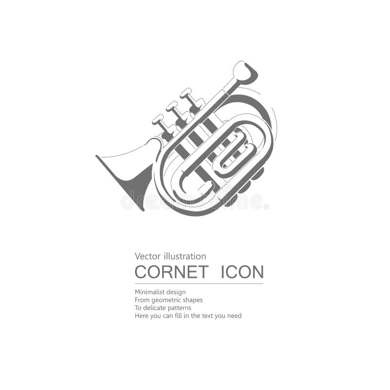Vector drawn cornet. stock vector. Illustration of equipment - 160327697