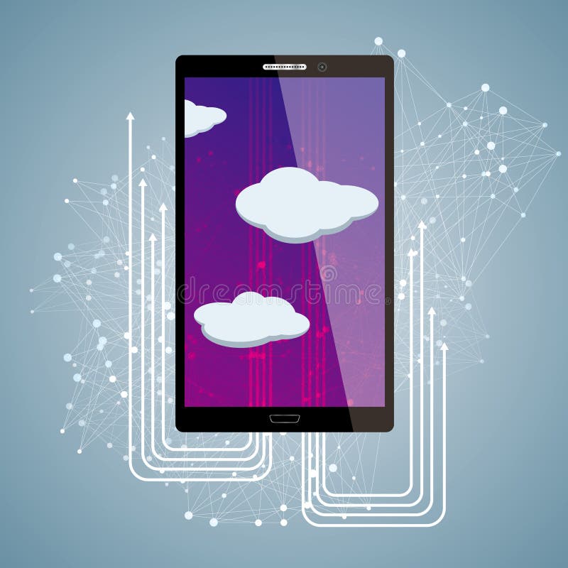 Vector drawn mobile phone. stock vector. Illustration of bubble - 129710554