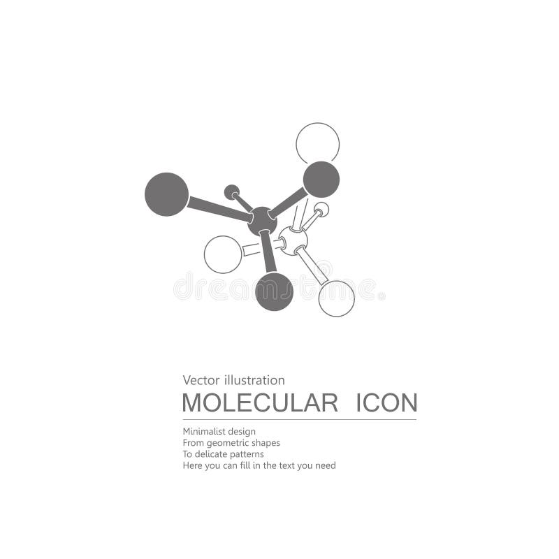 Vector Drawn Molecular Structure. Stock Vector - Illustration of gray ...