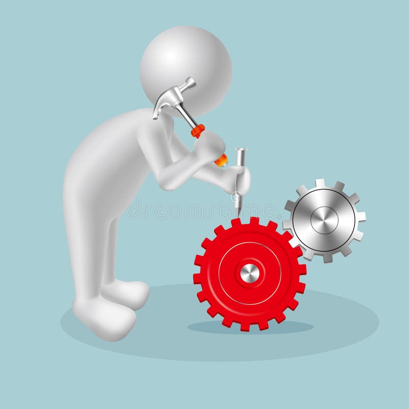 Vector Drawn People Symbol,Repair Work is in Progress. Stock Vector ...