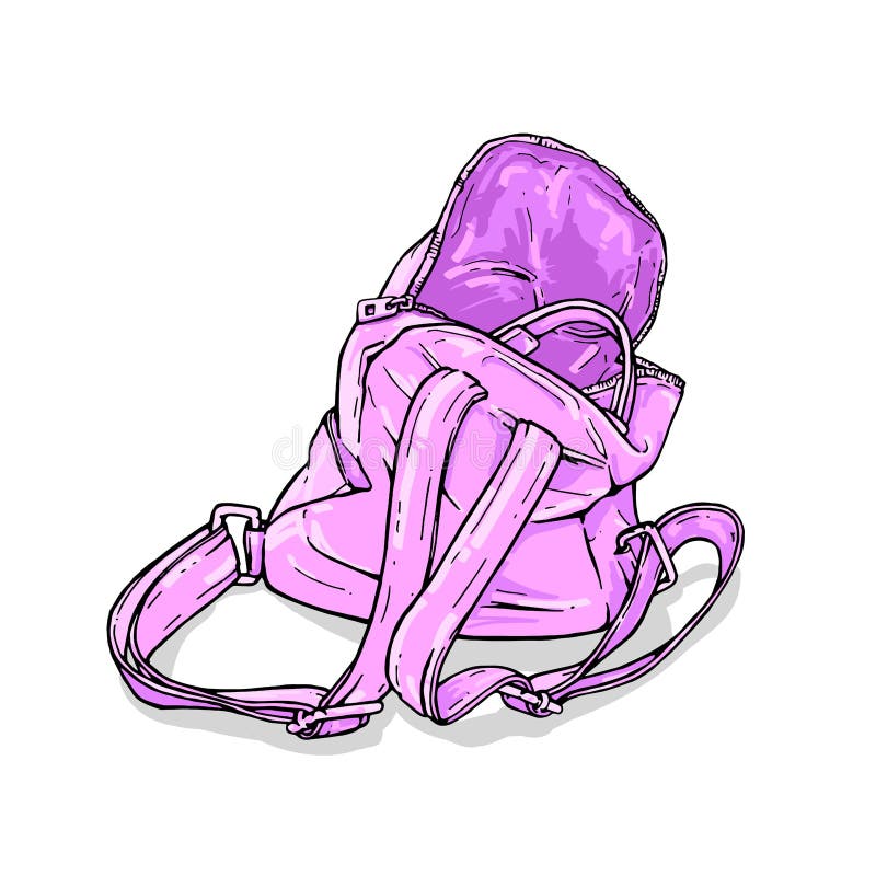 Pink Backpack Stock Illustrations – 1,898 Pink Backpack Stock ...