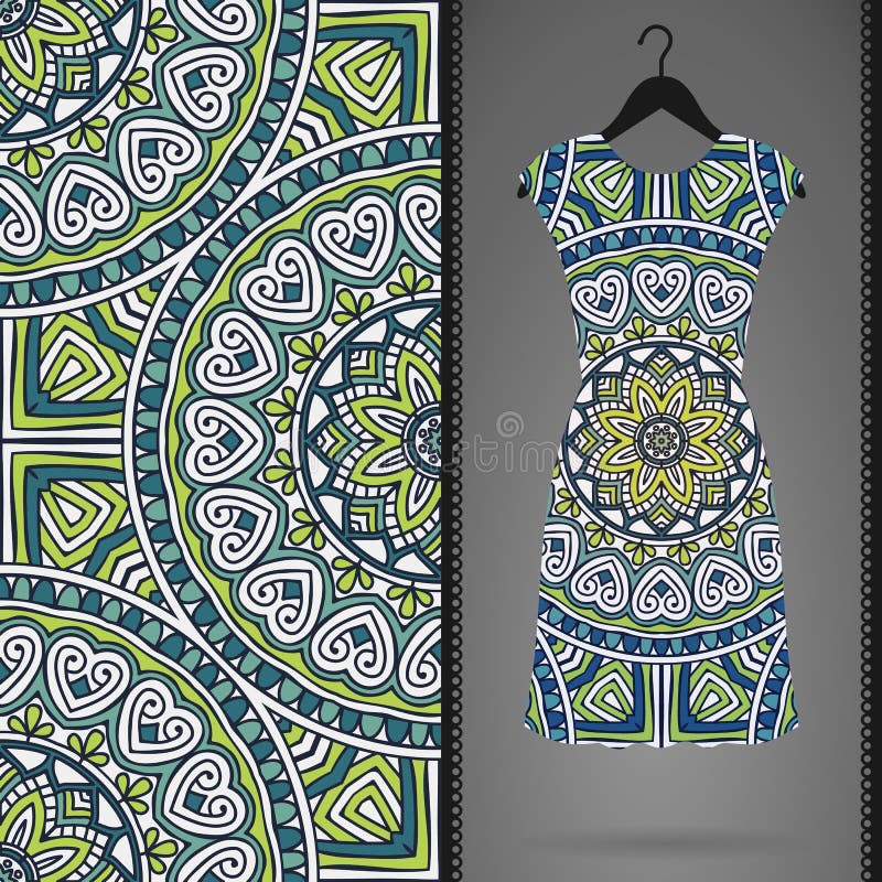 Vector Dress with Seamless Pattern Stock Vector - Illustration of ...