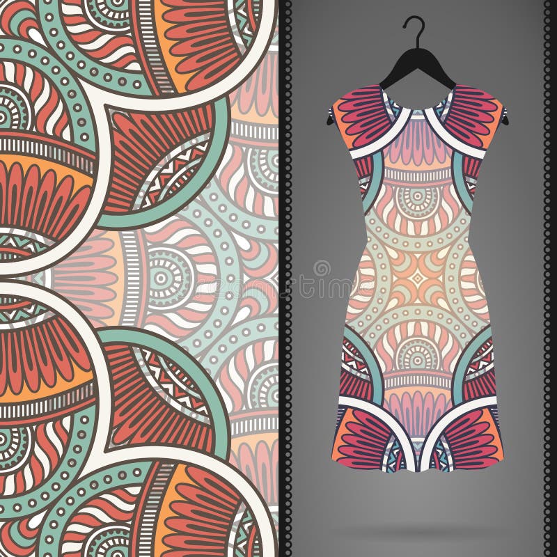 Vector Dress with Seamless Pattern Stock Vector - Illustration of ...