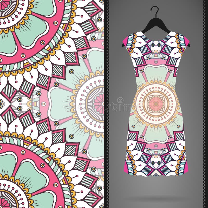 Vector Dress with Seamless Pattern Stock Vector - Illustration of ...