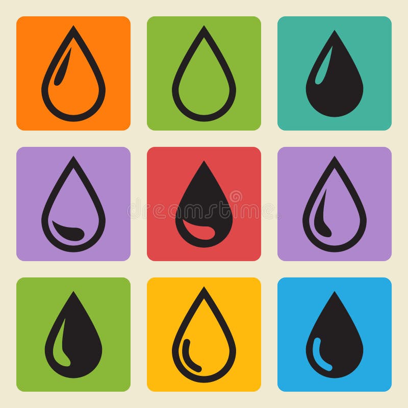 Vector drop black icons stock vector. Illustration of shape - 50291110