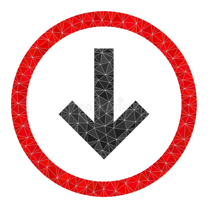 Vector Drop Down Polygonal Icon Stock Vector - Illustration of lowpoly ...