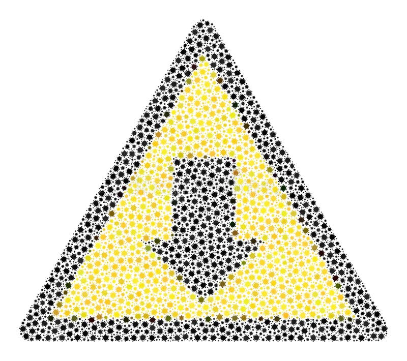 Drop Down Warning Composition Icon with Coronavirus Infection Elements ...