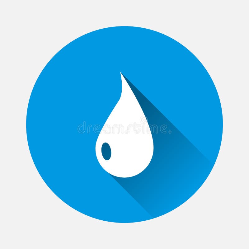 Vector Drop Icon on Blue Background. Flat Image Drop with Long S Stock ...