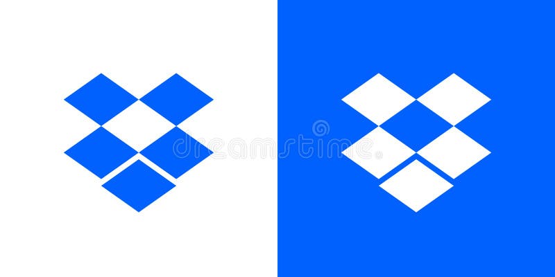 Vector Dropbox Icon Symbol Blue and White Stock Vector - Illustration ...