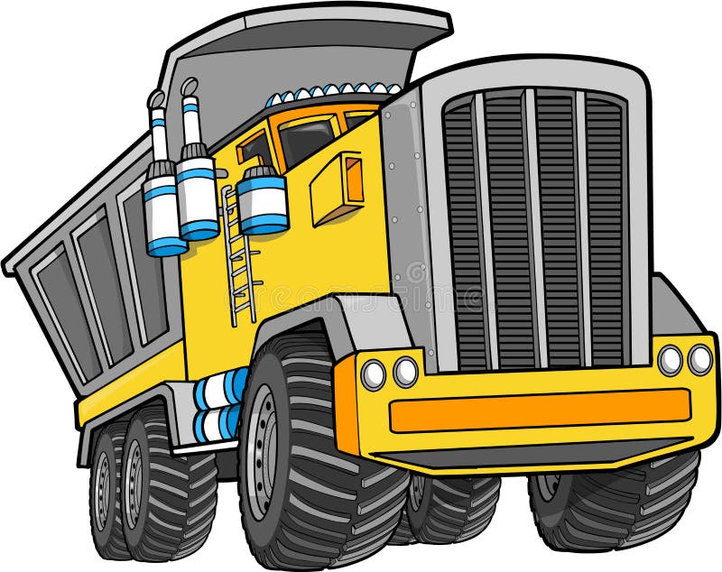 Vector Dump Truck stock vector. Illustration of yellow - 4996250