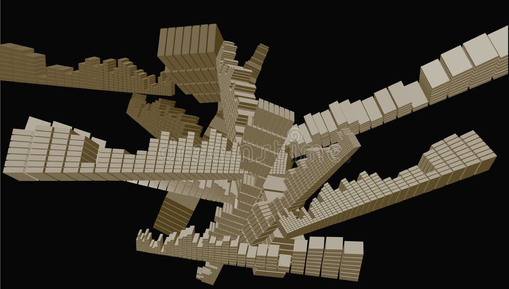 Vector Duo-tone Cube Intersection Stock Vector - Illustration of light ...