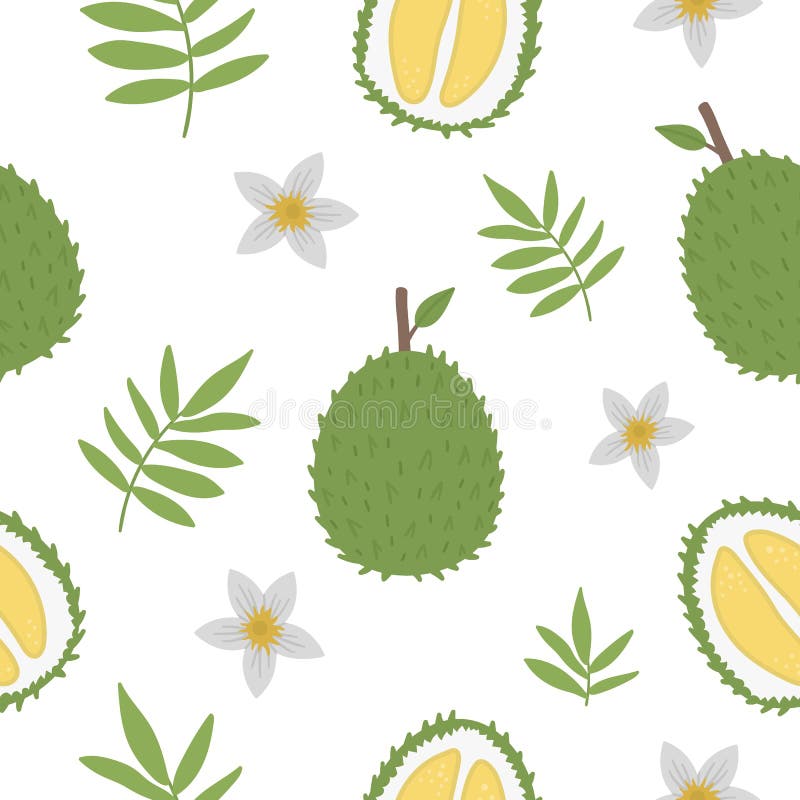 Durian Fruit Vector Pattern Stock Illustrations – 919 Durian Fruit ...
