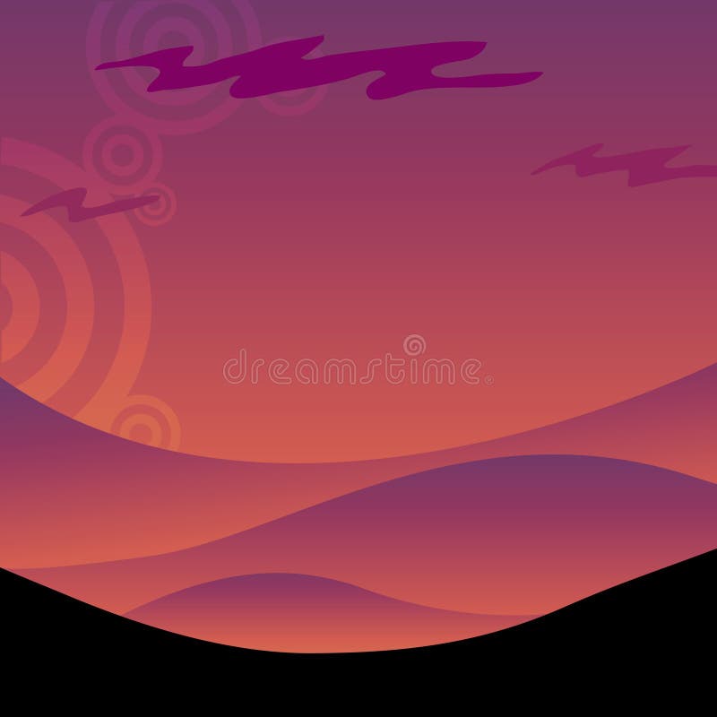Vector Dusk Landscape stock vector. Illustration of background - 9708825
