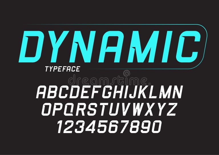 Vector Dynamic Bold Italic Font Design, Alphabet, Typeface, Typo Stock ...