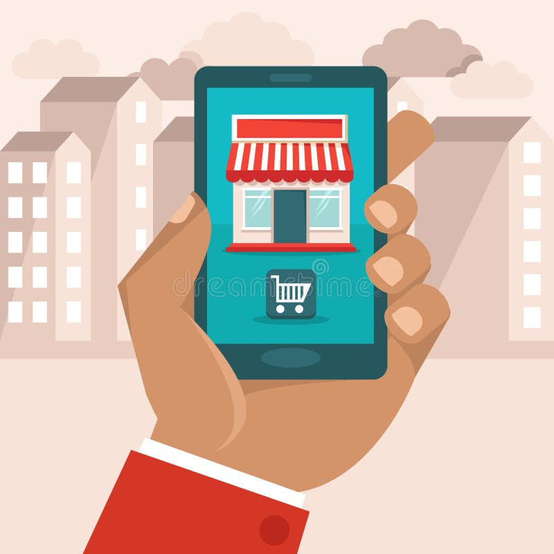 Vector E-commerce Concept in Flat Style Icon on it Stock Vector ...