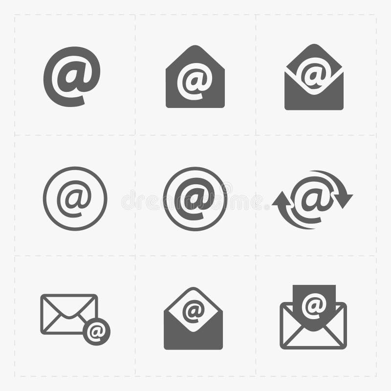 Vector E-mail Icons on White Background Stock Vector - Illustration of ...