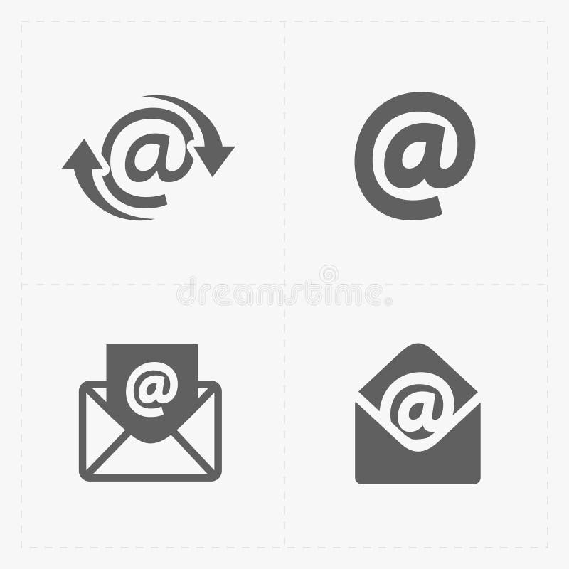 Vector E-mail Icons on White Background. Stock Vector - Illustration of ...