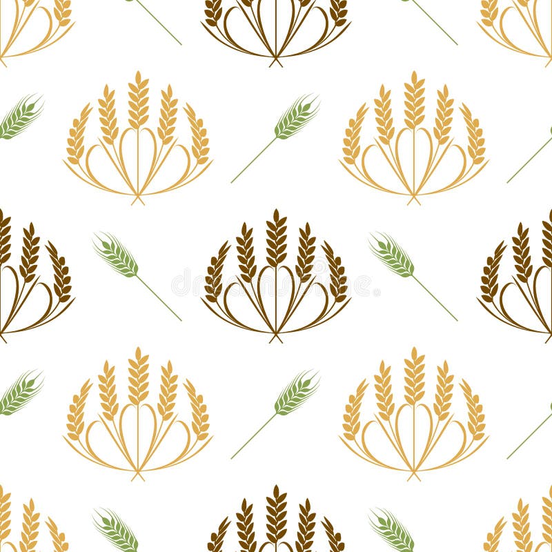 Ears of Wheat Horizontal Border Seamless Pattern Stock Vector - Illustration of autumn, natural ...