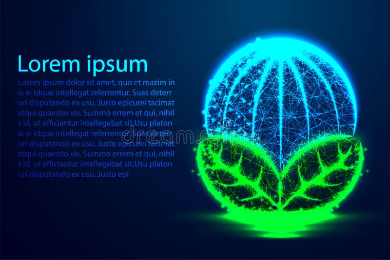 Vector Earth Globe Illustration. Eco Leaf Concept. Polygonal Planet ...