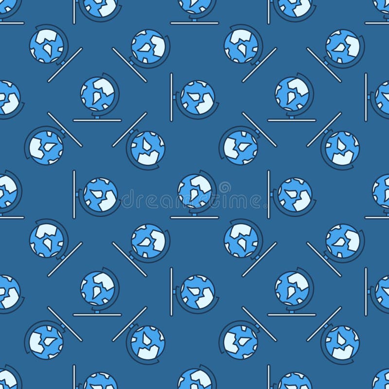 Vector Earth Globe on Stand Concept Colored Seamless Pattern Stock ...