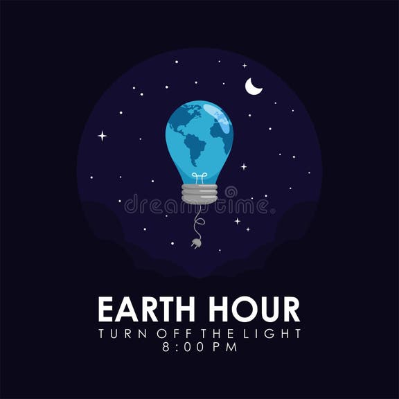Vector Earth Hour Post Template Stock Vector - Illustration of earth ...