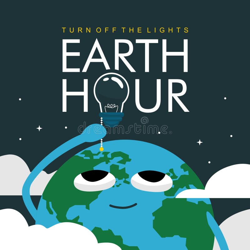Vector Earth Hour Poster Template Stock Illustration - Illustration of ...