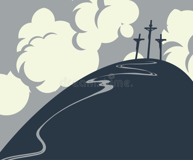 Calvary and crosses stock vector. Illustration of heaven - 111876120