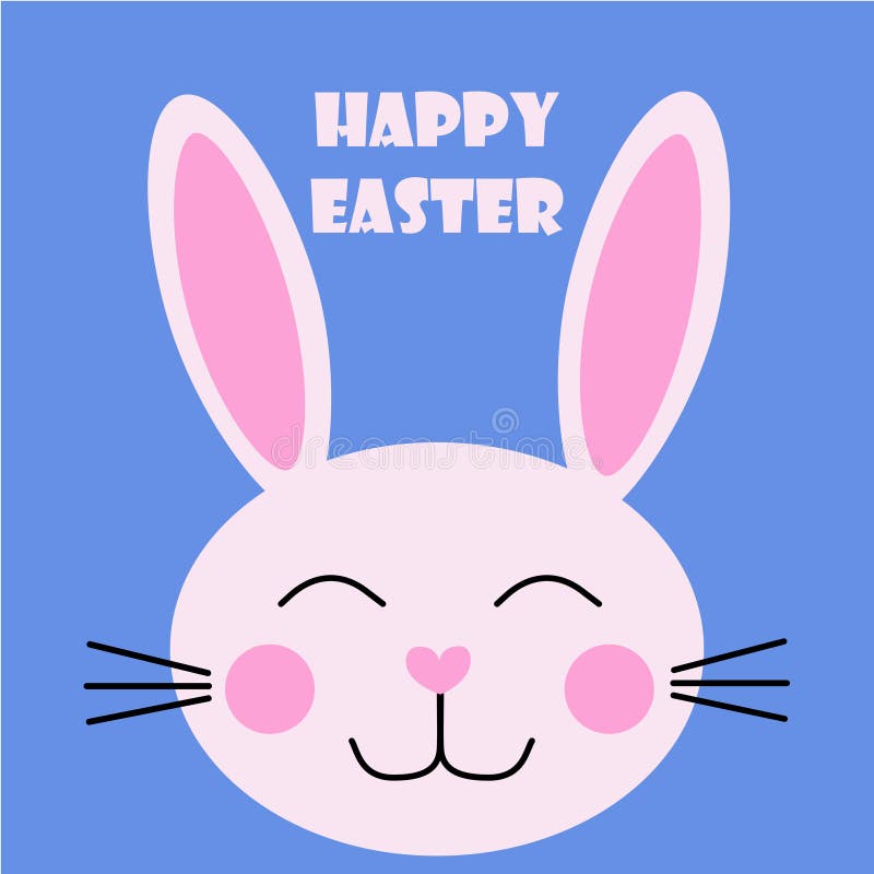 Vector Easter Bunny Greeting Card Stock Illustration - Illustration of ...
