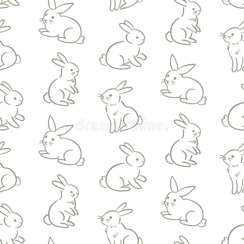 Vector Easter Bunny Seamless Pattern Background Stock Vector - Illustration of cartoon ...
