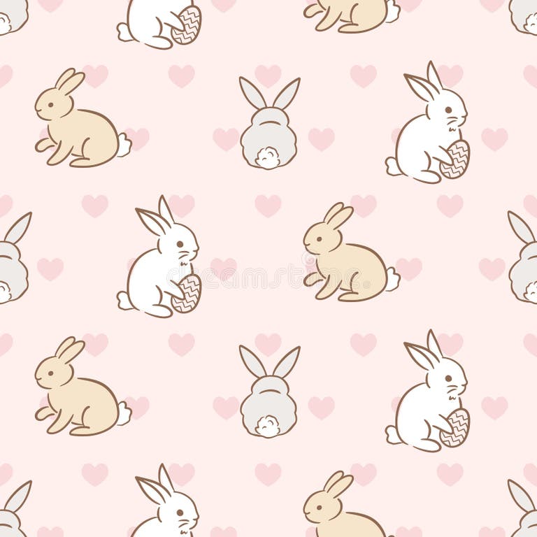 Vector Easter Bunny Seamless Pattern Background Stock Vector - Illustration of print, trendy ...