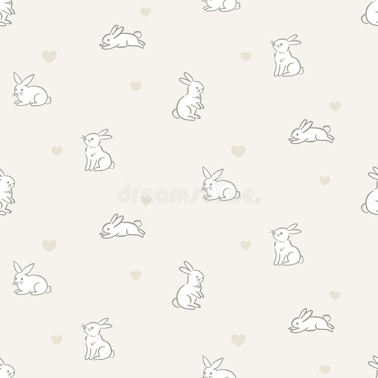 Vector Easter Bunny Seamless Pattern Background Stock Vector - Illustration of hearts, cartoon ...