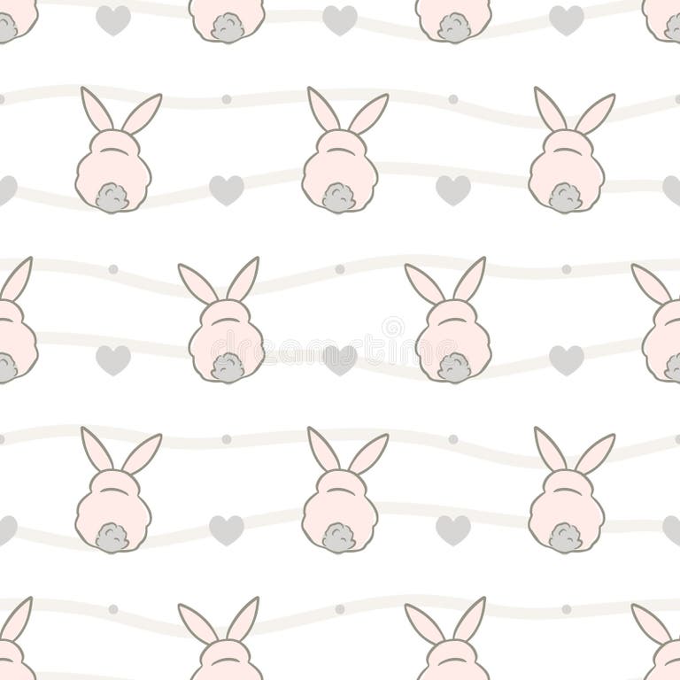 Vector Easter Bunny Seamless Pattern Background Stock Vector - Illustration of beautiful ...