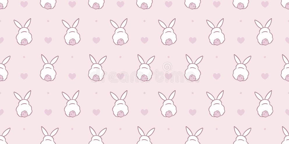Vector Easter Bunny Seamless Pattern Background Stock Vector - Illustration of drawing, easter ...