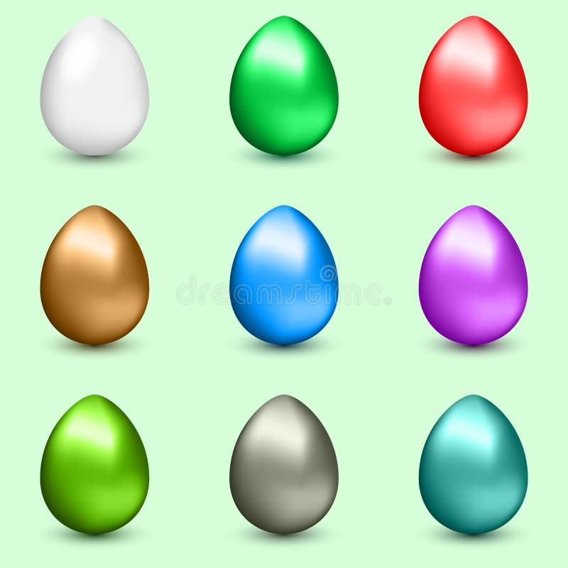 Set of Vector Colorful Easter Eggs. Decoration for Easter Design. Isolated on White Background ...