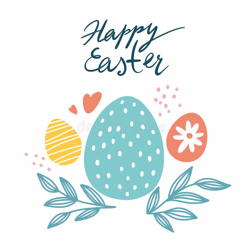 Vector Easter Drawing with Easter Egg Drawings Stock Vector ...