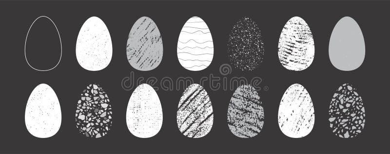 Vector Easter Eggs Abstract Textured Minimalist Set Stock Vector - Illustration of grainy ...