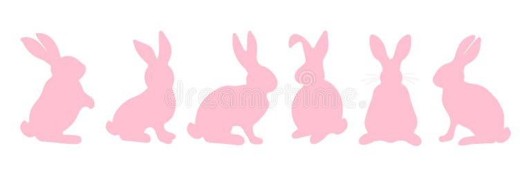 Vector Easter Painted Rabbit. Spring Icons. Easter Bunny Rabbits in ...