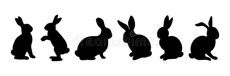 Vector Easter Painted Rabbit. Spring Icons. Easter Bunny Rabbits in ...