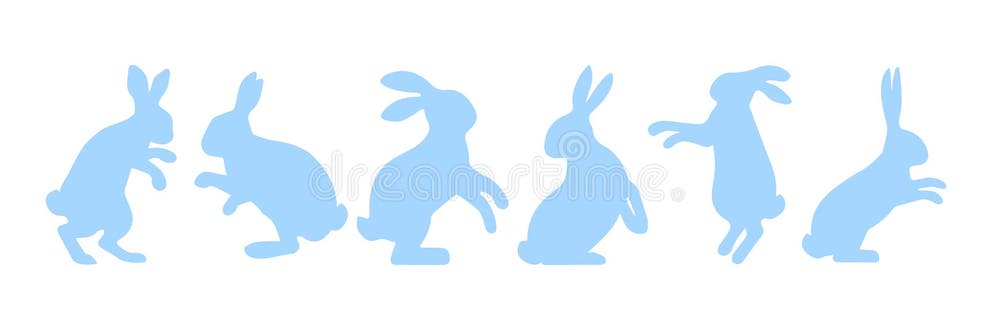 Vector Easter Painted Rabbit. Spring Icons. Easter Bunny Rabbits in ...