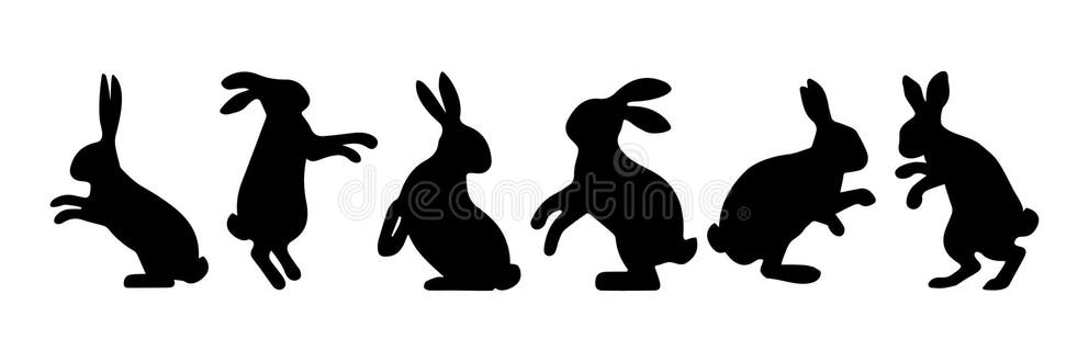 Vector Easter Painted Rabbit. Spring Icons. Easter Bunny Rabbits in ...