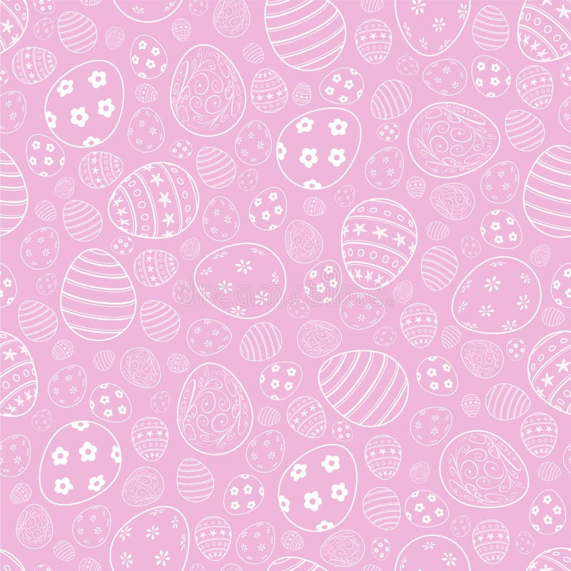 Vector Easter Seamless Pattern. Easter Eggs on Pink Background. Stock ...