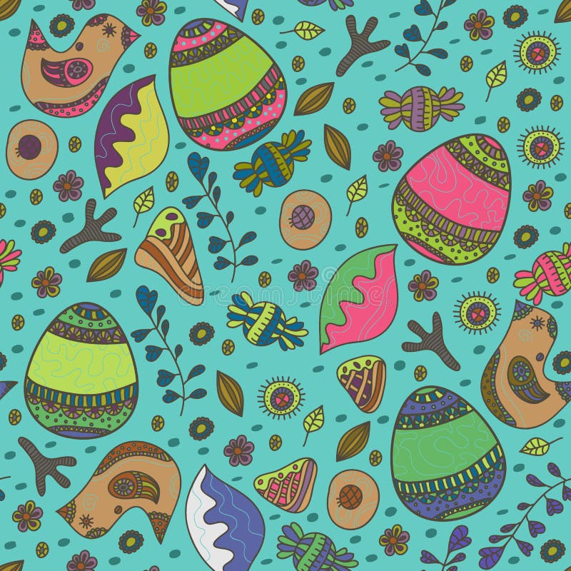 Vector Easter Seamless Pattern Stock Vector - Illustration of children ...