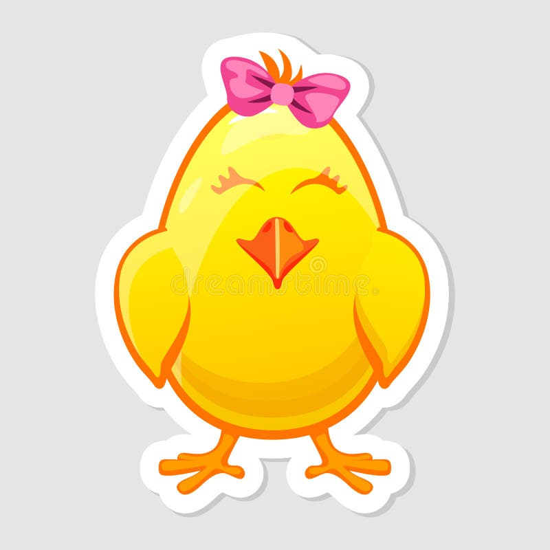 Vector Easter Sticker, Easter Chick in Egg Stock Vector - Illustration of collection, decoration ...