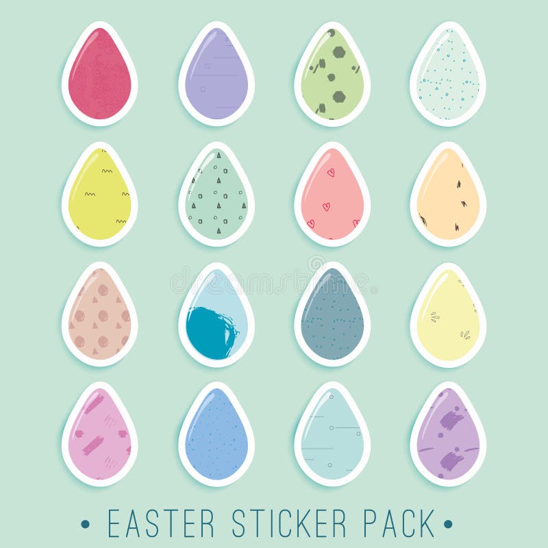 Vector Easter sticker pack stock vector. Illustration of happy - 88868498