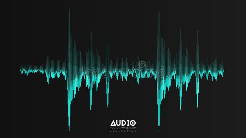 Vector Echo Audio Wavefrom. Abstract Music Waves Oscillation ...