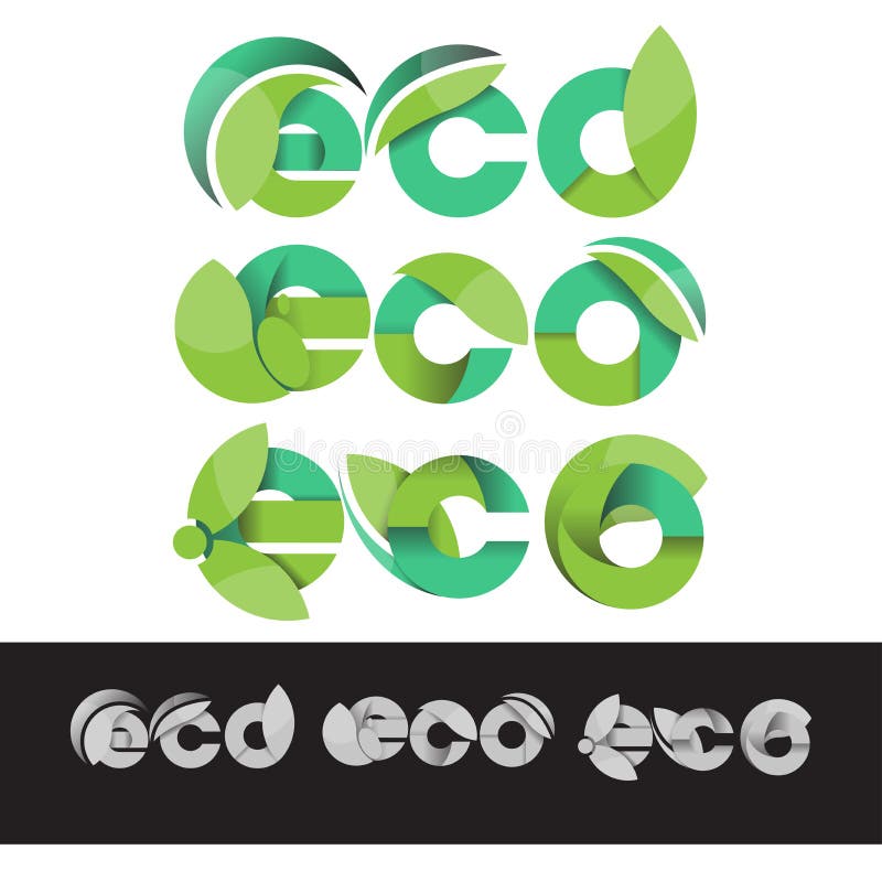 Vector ECO Logo Green Illustration Elements Stock Vector - Illustration ...
