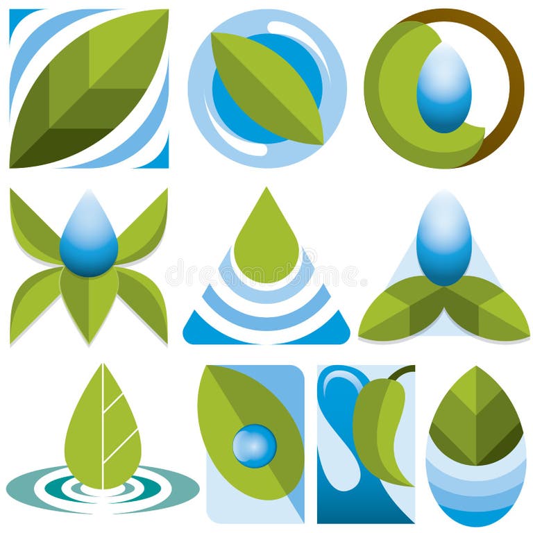Vector Eco Logos Set stock vector. Illustration of energy - 31995904