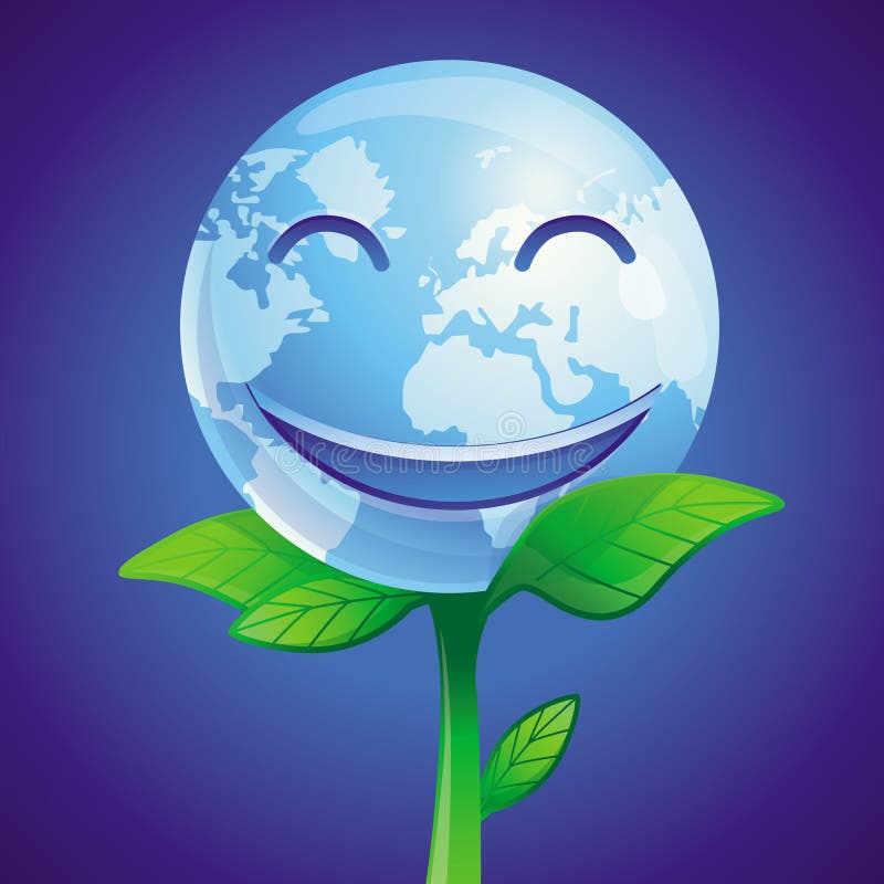 Smiling Planet Earth in Space with Stars, Decorated for a Birthday ...